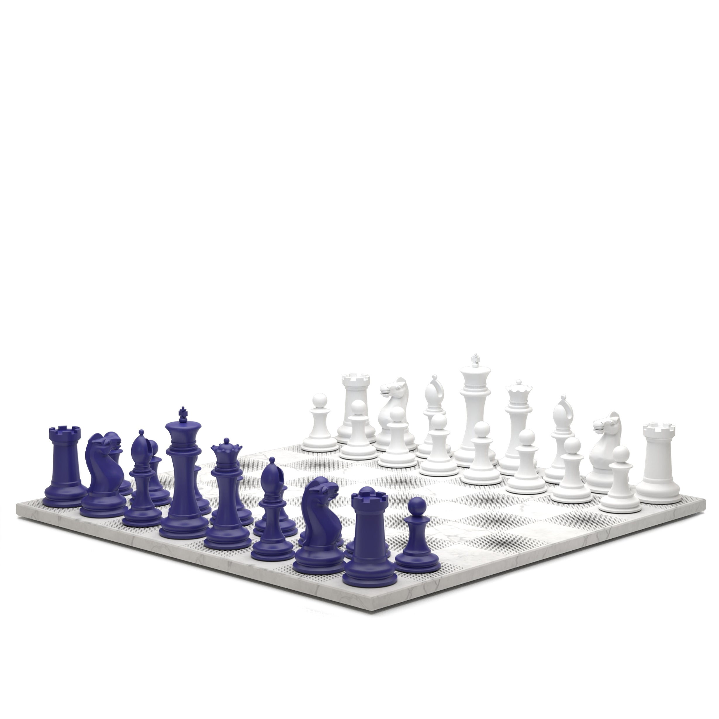 Neochess Steel Series: Blue vs. White - Luxury Chess Set