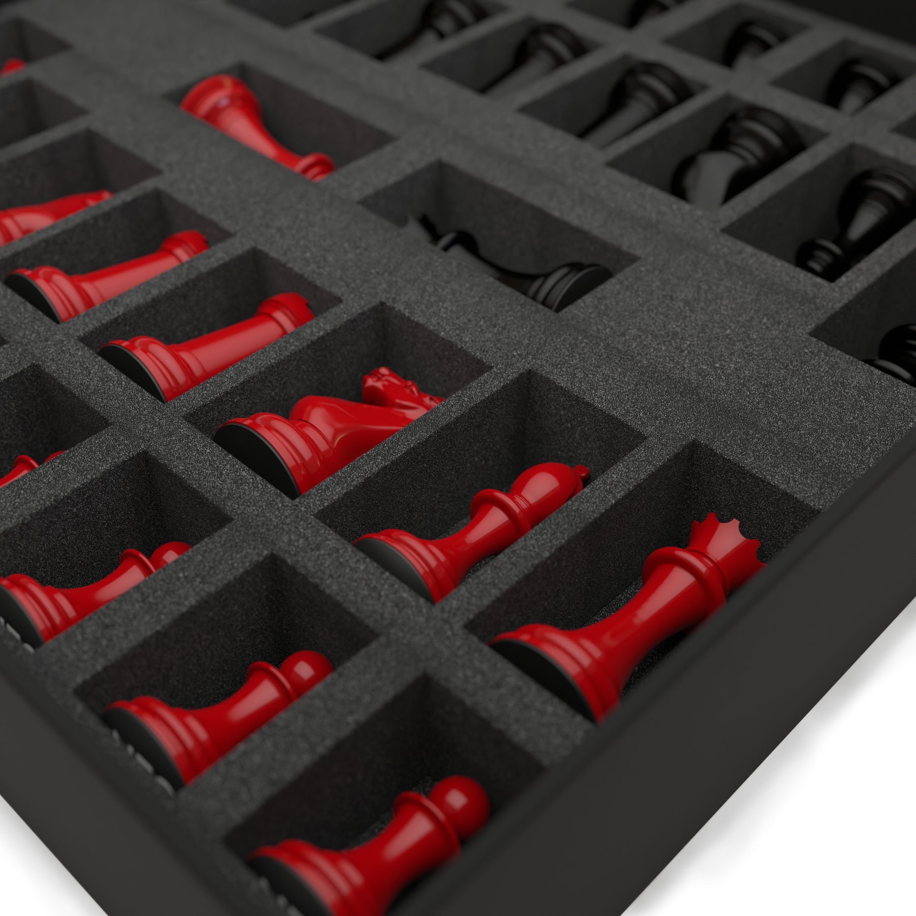 Neochess Wooden Series: Red vs. Black - Luxury Chess Set