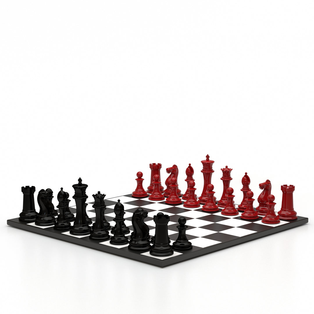Neochess Wooden Series: Red vs. Black - Luxury Chess Set