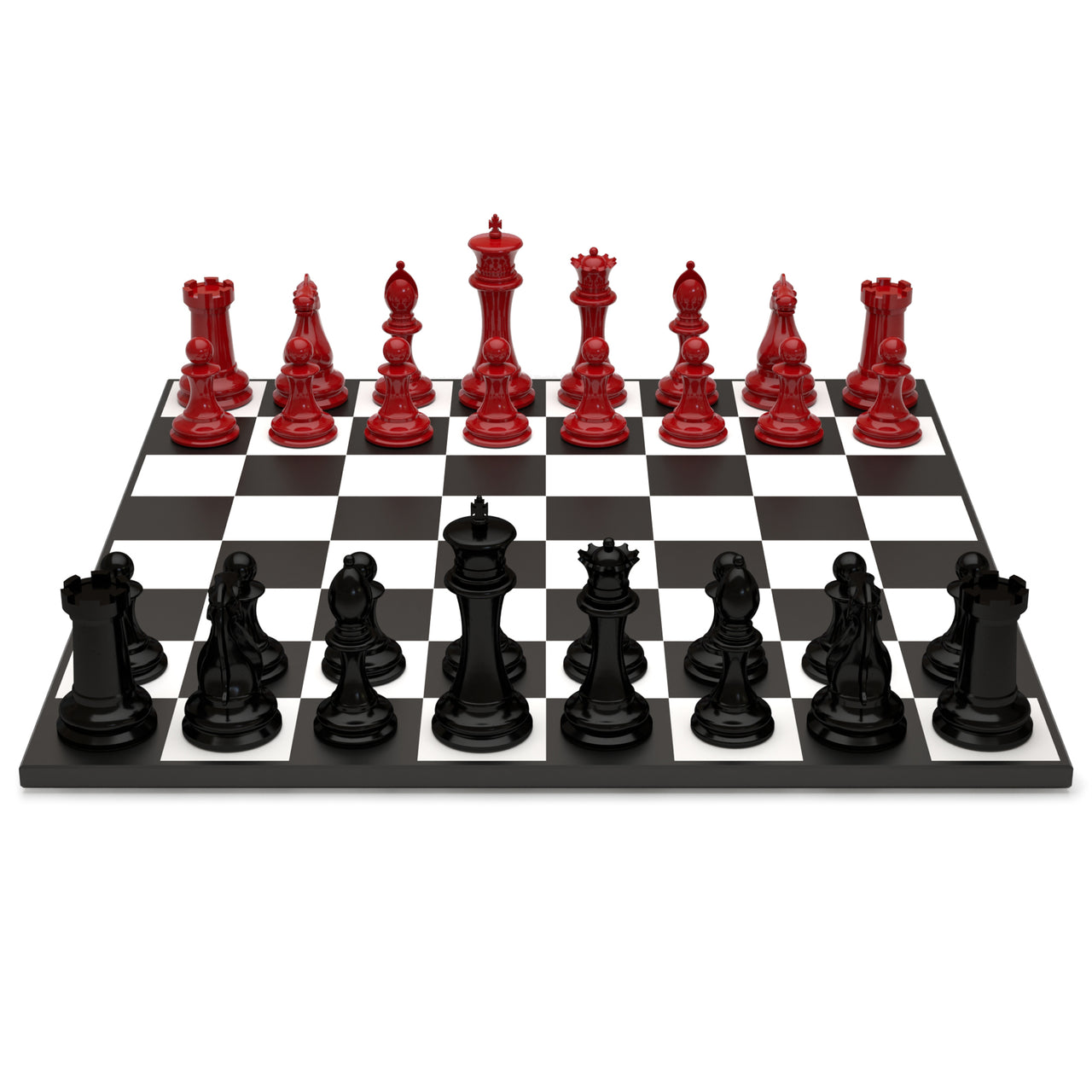 Neochess Wooden Series: Red vs. Black - Luxury Chess Set