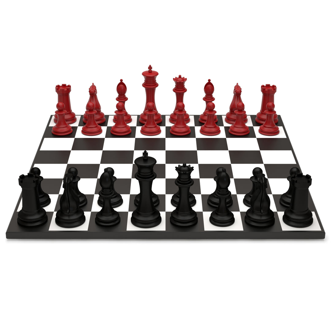 Neochess Steel Series: Red vs. Black - Luxury Chess Set