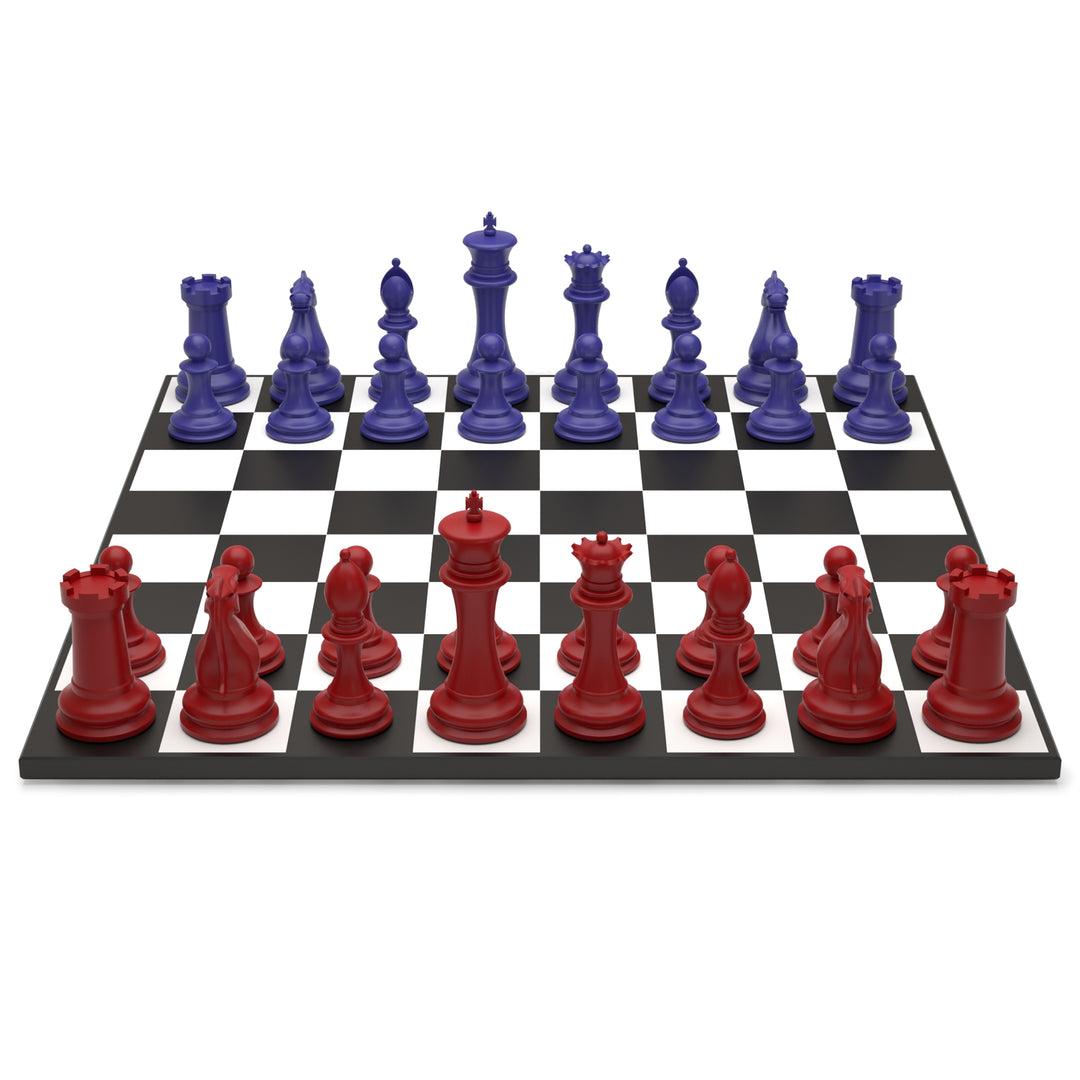 Neochess Steel Series: Blue vs. Red - Luxury Chess Set