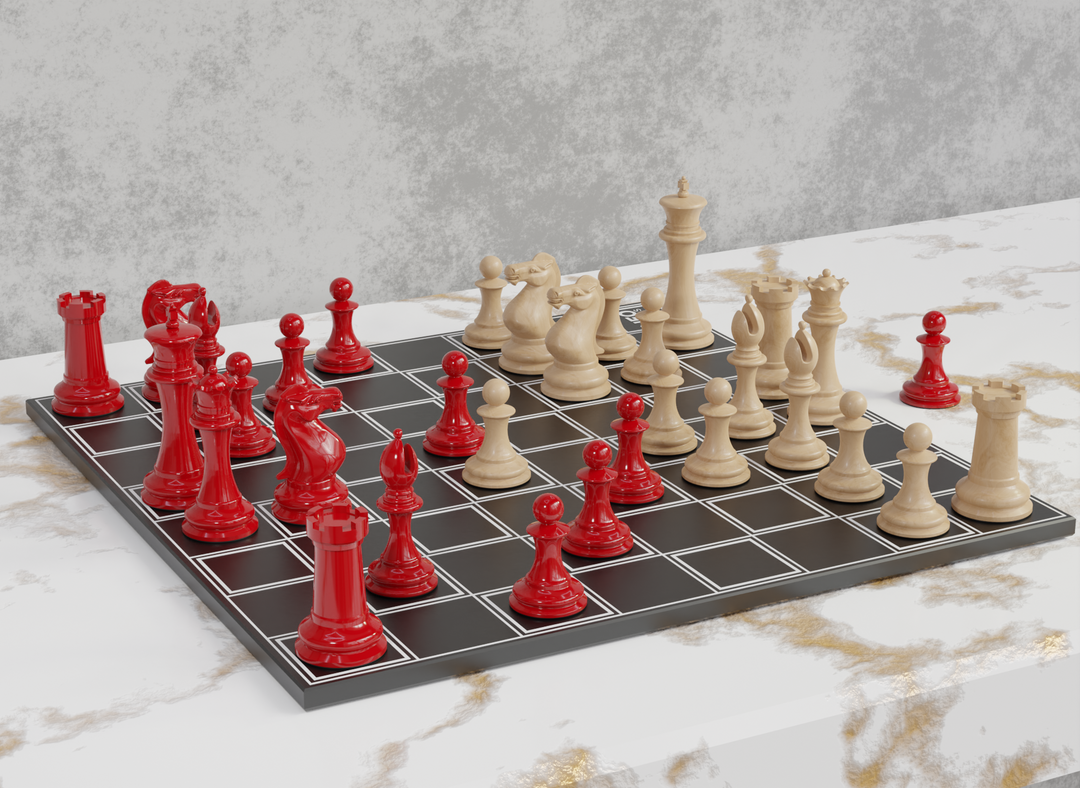 Neochess Wooden Series: Red vs. Light Wood - Luxury Chess Set