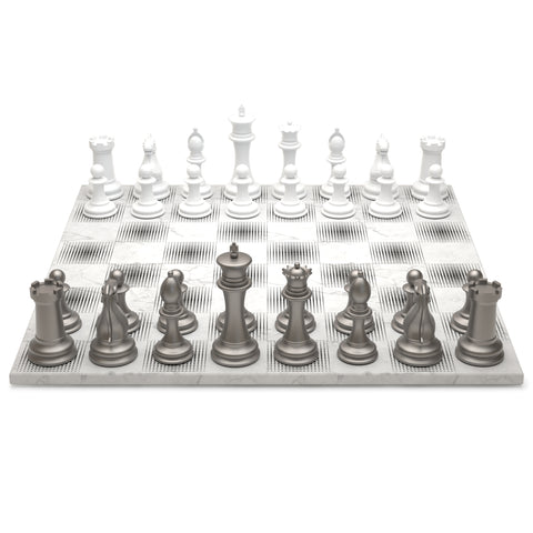 Neochess Steel Series: White vs. Silver - Luxury Chess Set
