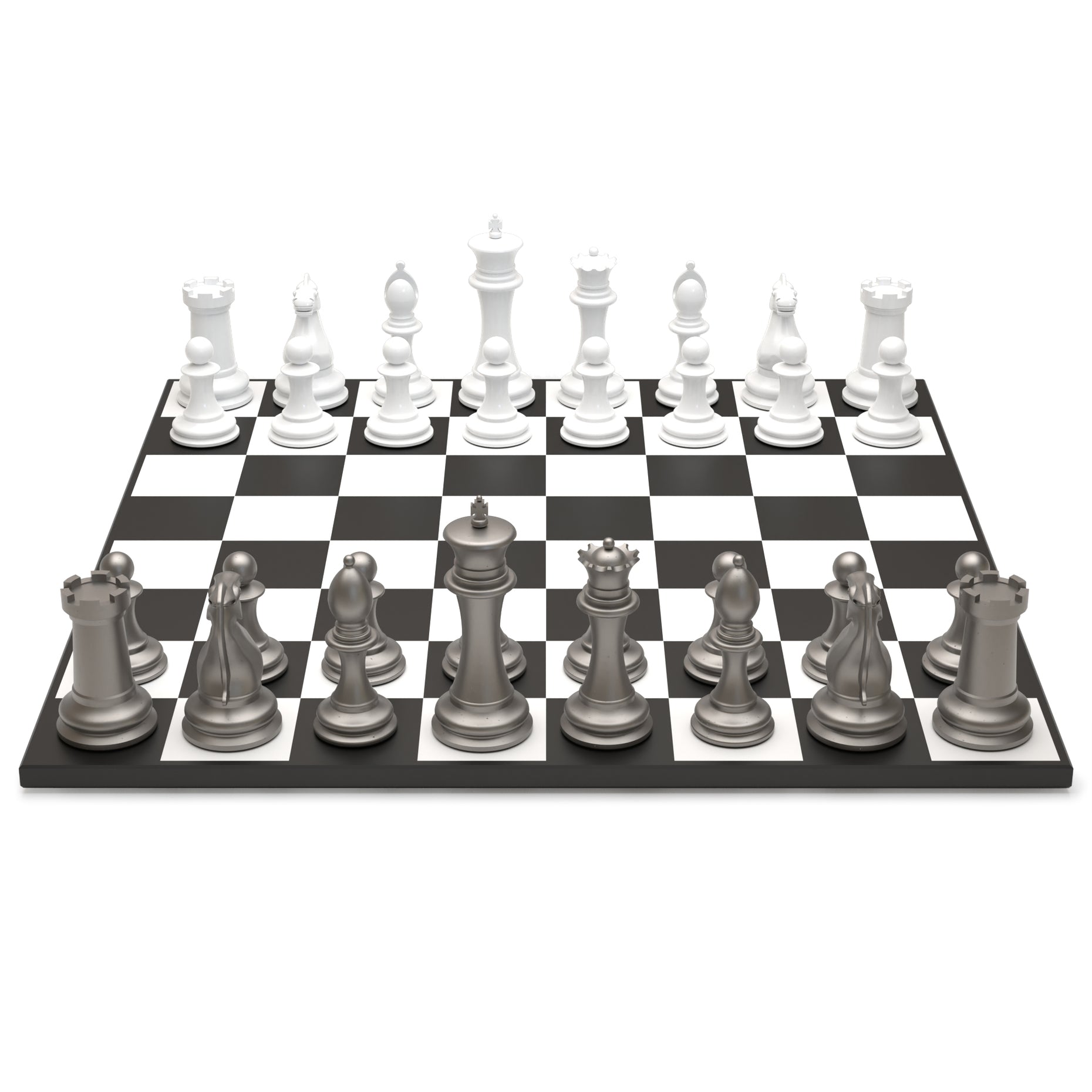 Neochess Steel Series: White vs. Silver - Luxury Chess Set