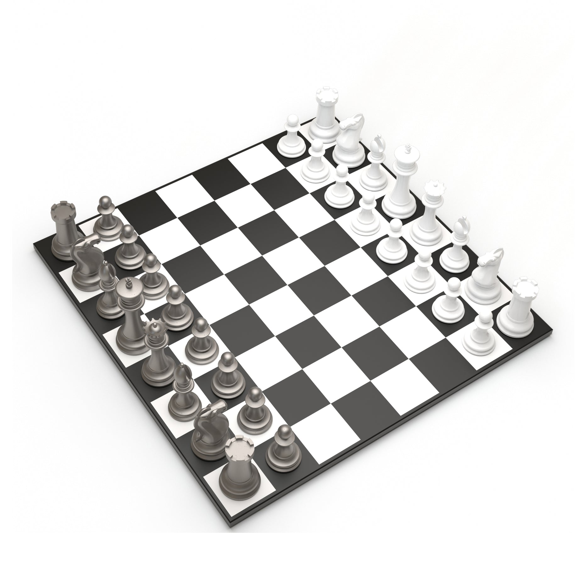 Neochess Steel Series: White vs. Silver - Luxury Chess Set