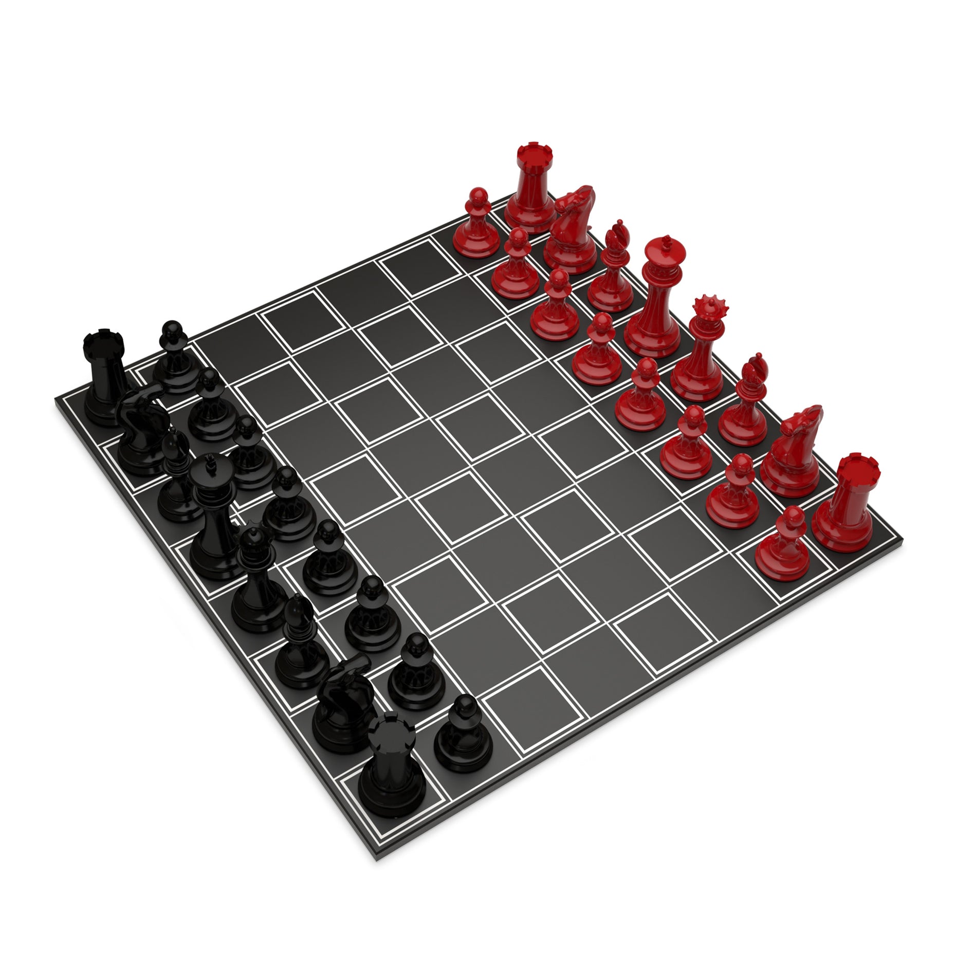 Neochess Wooden Series: Red vs. Black - Luxury Chess Set