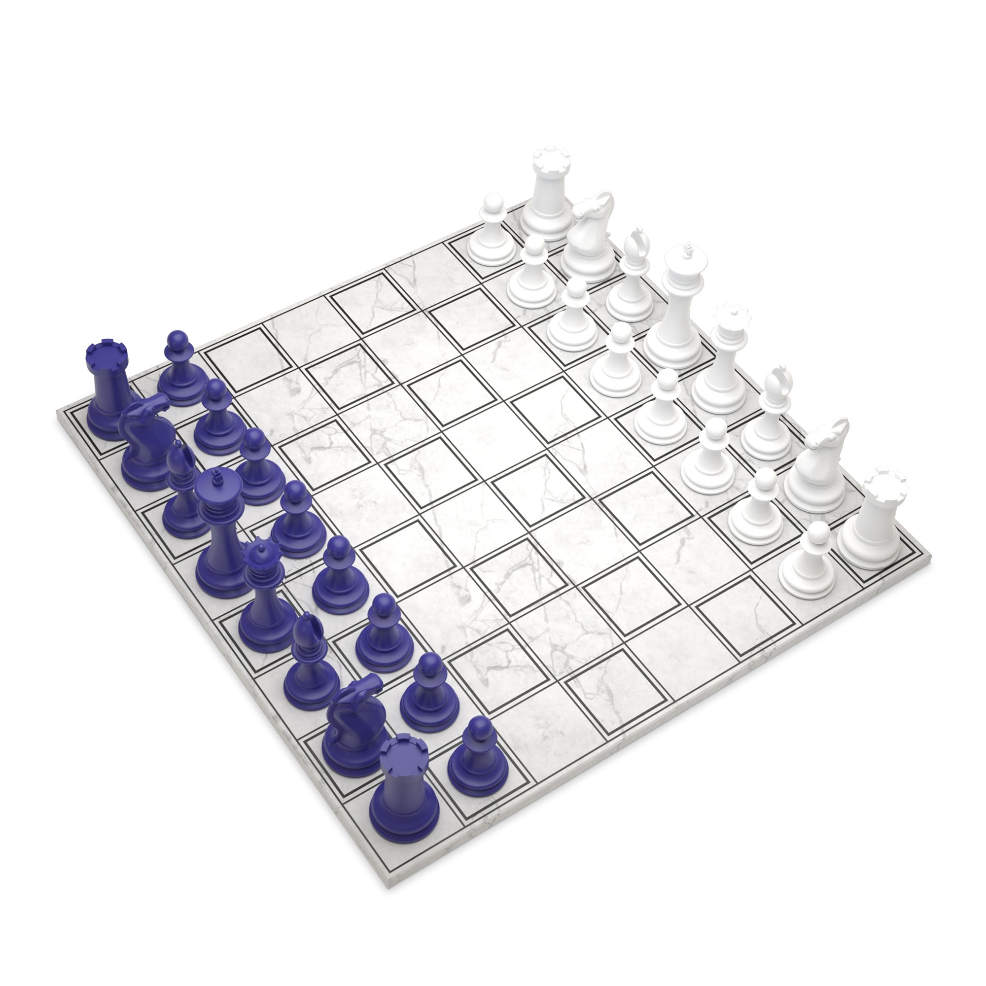 Neochess Steel Series: Blue vs. White - Luxury Chess Set