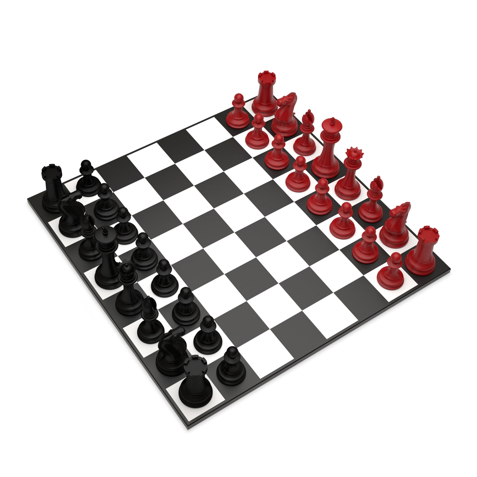 Neochess Steel Series: Red vs. Black - Luxury Chess Set