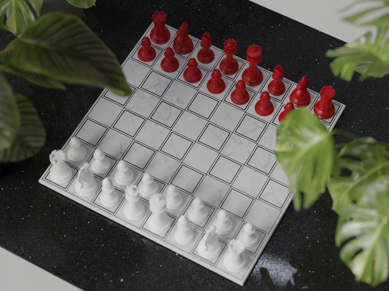Neochess Wooden Series: Red vs. White - Luxury Chess Set